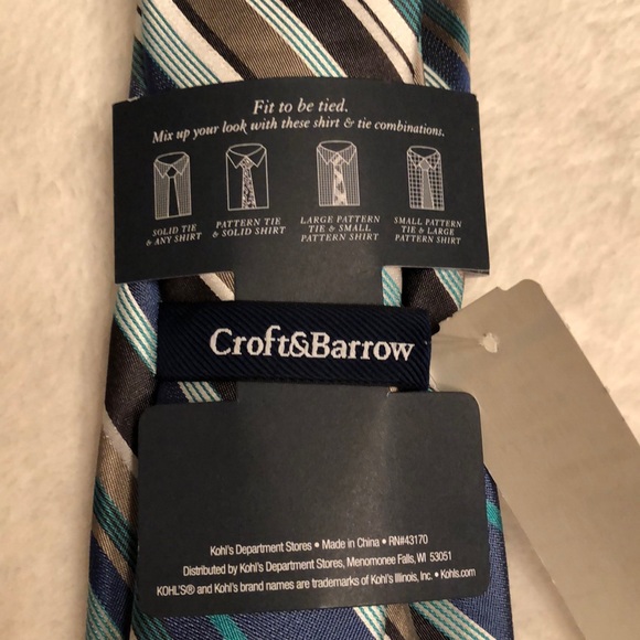 croft & barrow | Accessories | Croft Barrow Blue Striped Mens Neckties ...